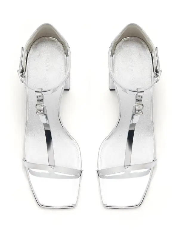COURREGES Double Buckle Leather Sandals