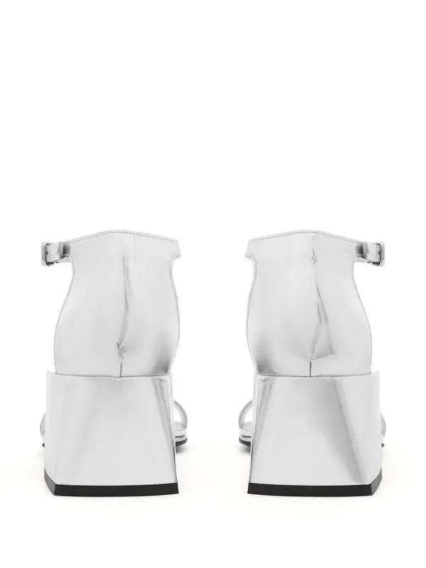 COURREGES Double Buckle Leather Sandals