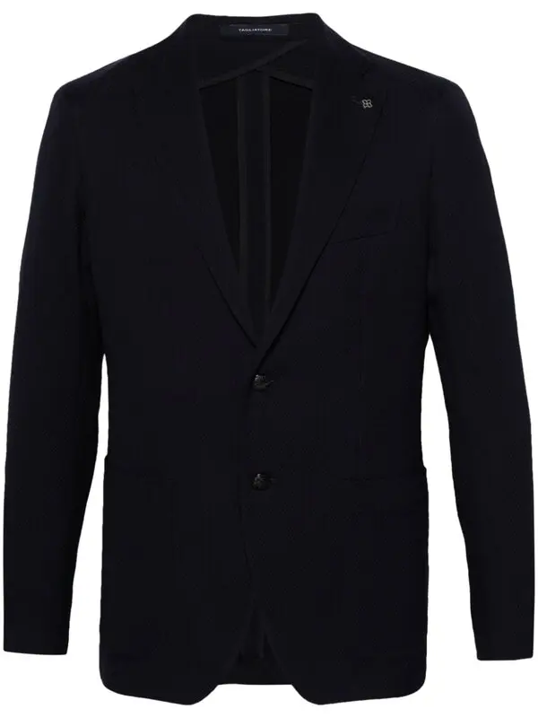 Tagliatore Notched-lapel Single-breasted Blazer - Blue
