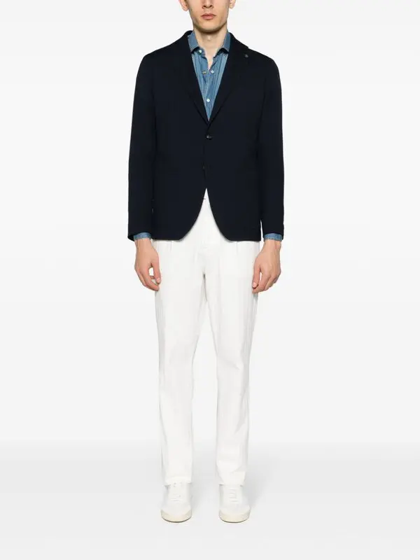 Tagliatore Notched-lapel Single-breasted Blazer - Blue