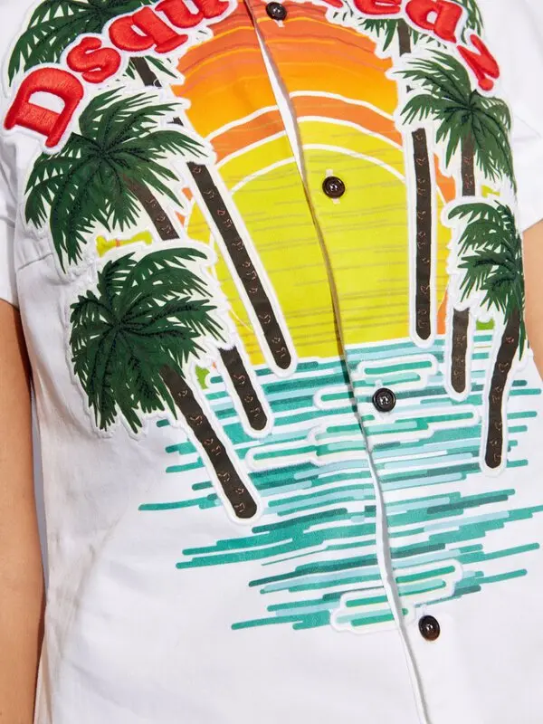 Dsquared2 Sunset Logo-embroidered Shirt Dress