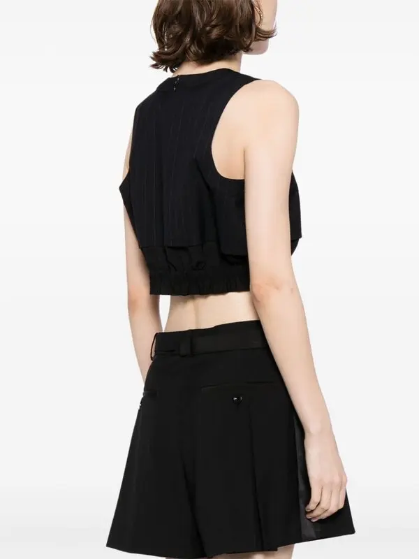 Sacai Pinstripe Crop Top