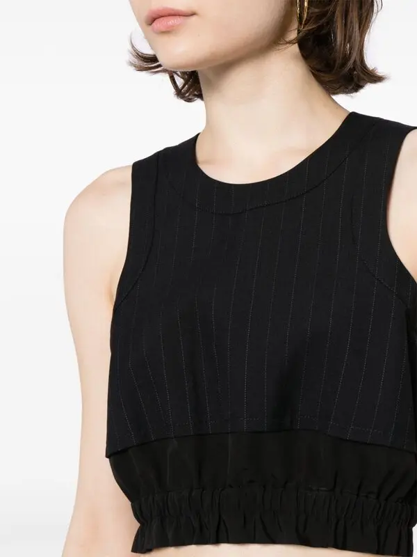 Sacai Pinstripe Crop Top