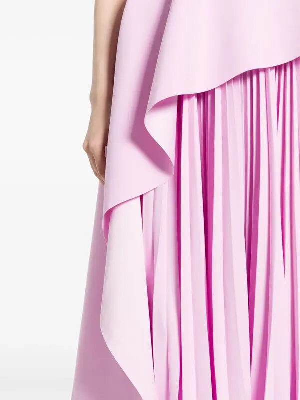 Solace London Severny Peplum Midi Dress In Pink | Editorialist