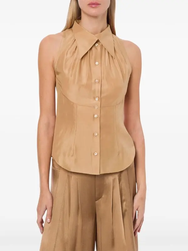 Alberta Ferretti Sleeveless Silk Shirt