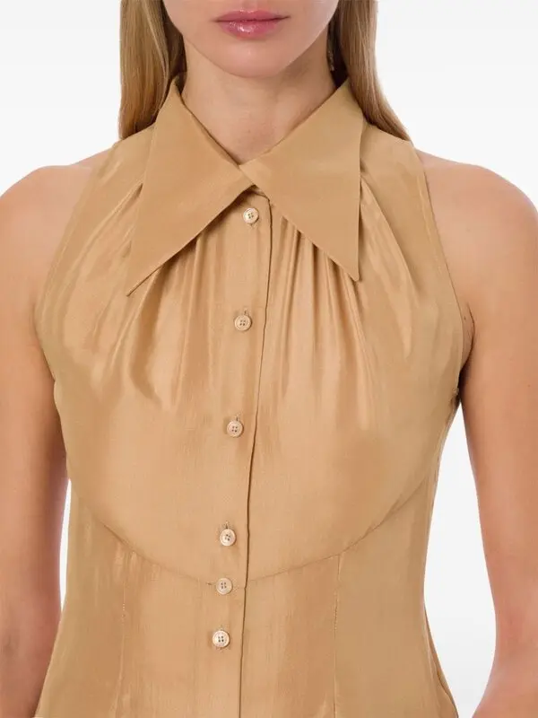 Alberta Ferretti Sleeveless Silk Shirt
