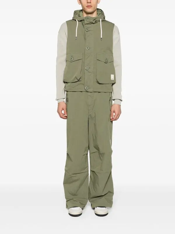 Emporio Armani Hooded Ripstop Gilet - Green