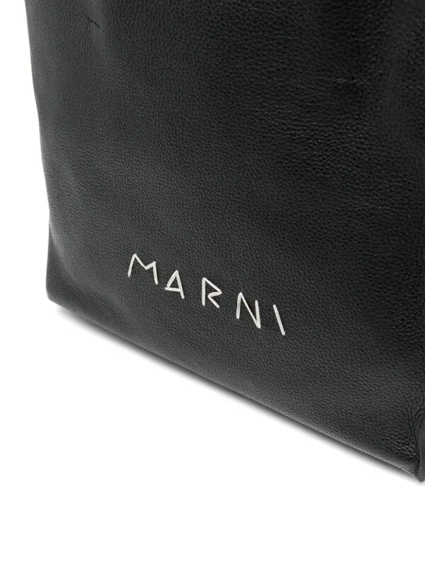 Marni Logo-embroidered Tote Bag - Black