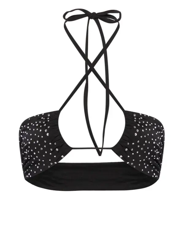 FORTE_FORTE Rhinestone-embellished Bikini Top - Black