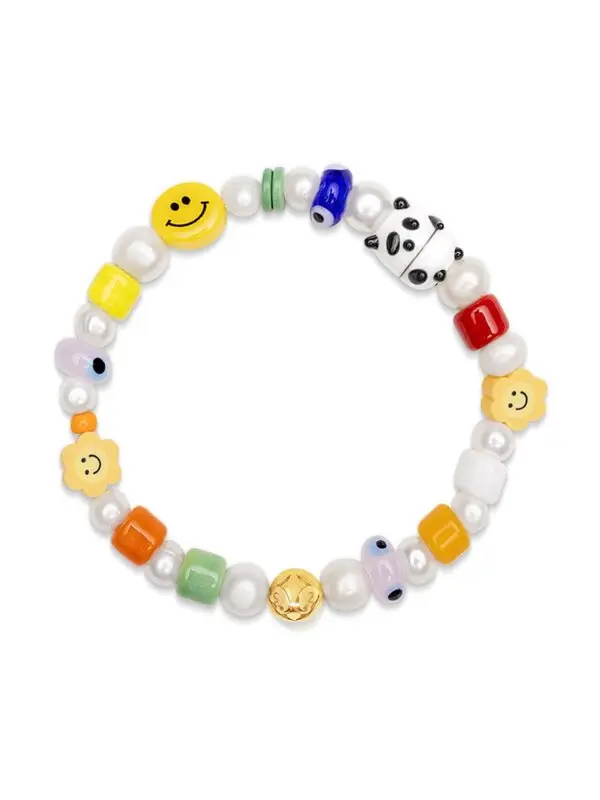 NIALAYA JEWELRY Panda Pearl Bracelet - White