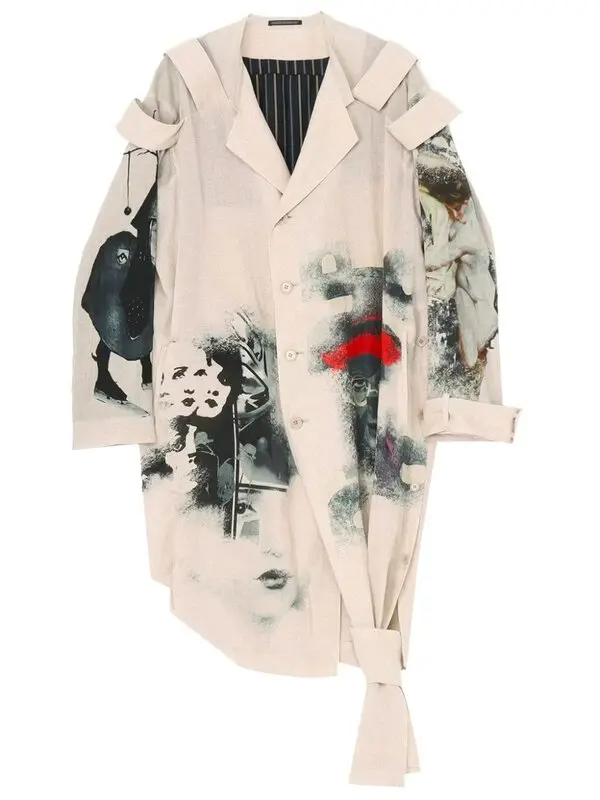 Yohji Yamamoto Artistic-print Long Jacket