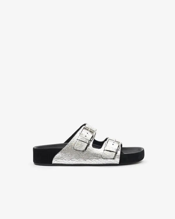 Isabel Marant Étoile Lennyo Studded Suede Sandals - Silver