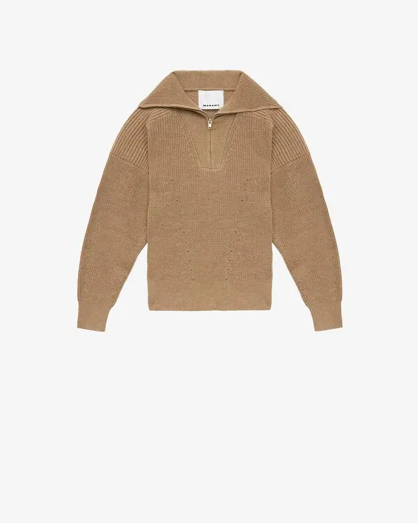Isabel Marant Étoile Benny Ribbed Wool Zip-up Sweater - Camel