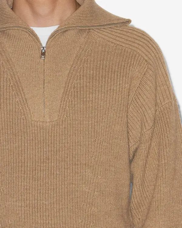 Isabel Marant Étoile Benny Ribbed Wool Zip-up Sweater - Camel
