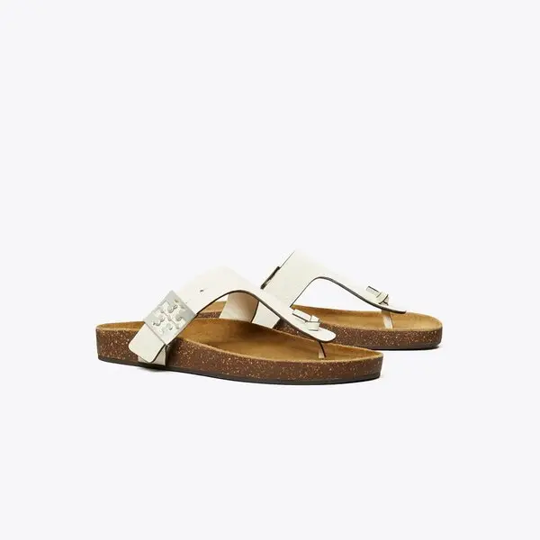 Tory Burch Mellow T-strap Sandal - Blanc/light Oak
