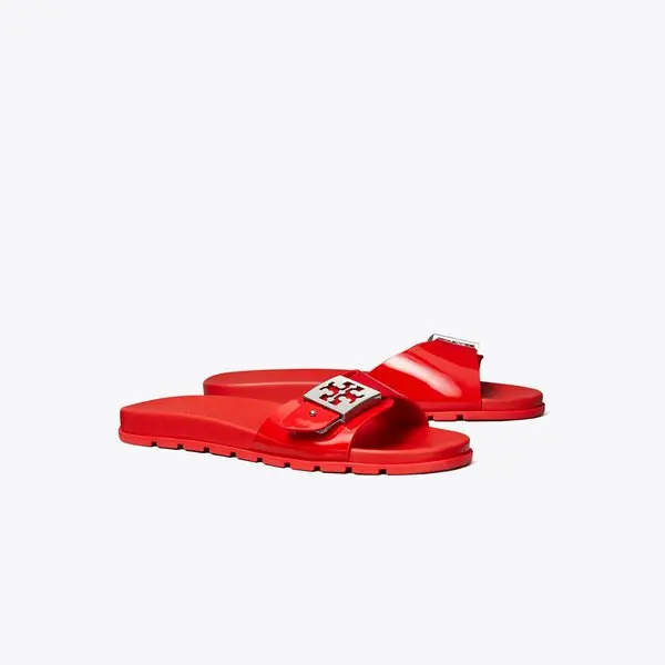 Tory Burch Mellow Slide - Lipstick Red/silver