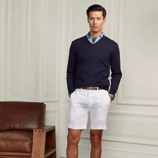 Ralph Lauren Gregory Tailored Linen Short - Optic White