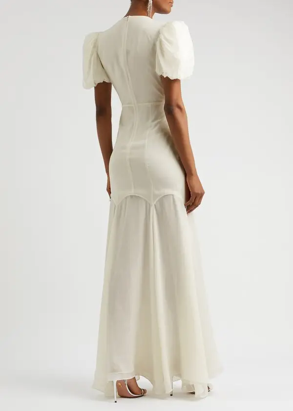 ivory smock dress Printed Double Gauze Smock Midi Dress | Mystree main image 0