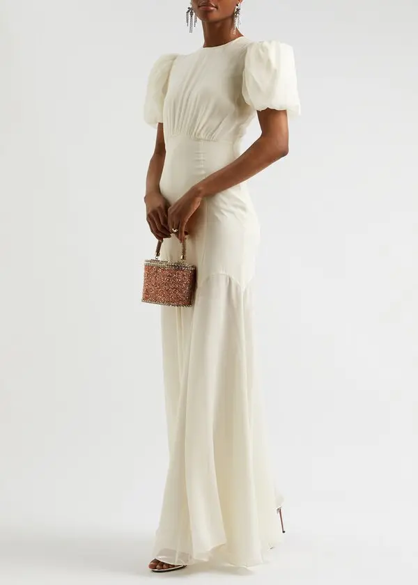 de la vali agua maxi dress AGUA MAXI DRESS IN YELLOW CRINKLE CHIFFON  DE LA VALI OFFICIAL