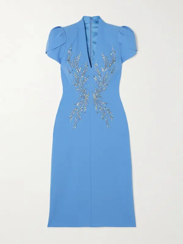 Jenny Packham Firefly Crystal-embellished Crepe Gown