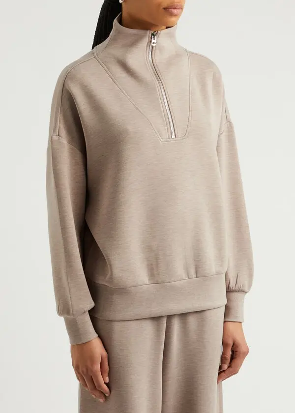 Varley Hawley Half-zip Sweatshirt - Taupe