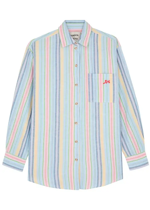 DAMSON MADDER Skyla Striped Cotton-blend Shirt