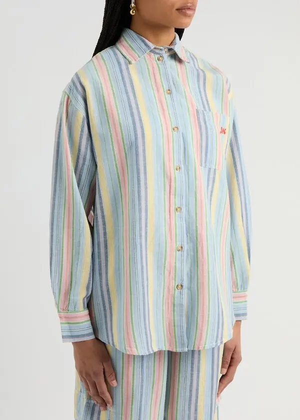 DAMSON MADDER Skyla Striped Cotton-blend Shirt