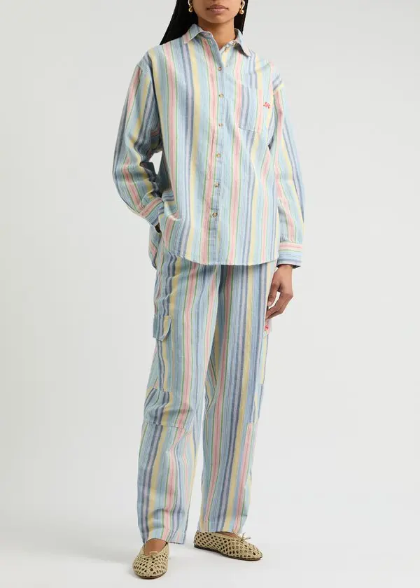 DAMSON MADDER Skyla Striped Cotton-blend Shirt