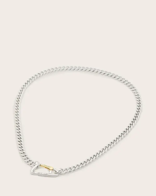 ALLSAINTS Carabiner Necklace - Wrm Slver/wrm Bras