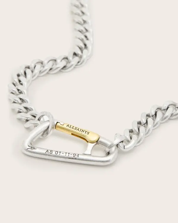 ALLSAINTS Carabiner Necklace - Wrm Slver/wrm Bras