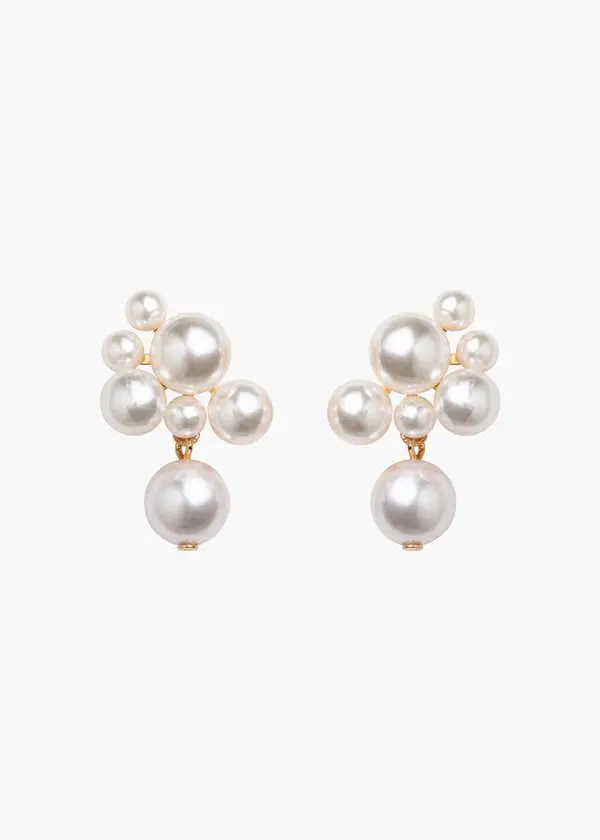 JENNIFER BEHR Perlita Drop Earrings - Pearl