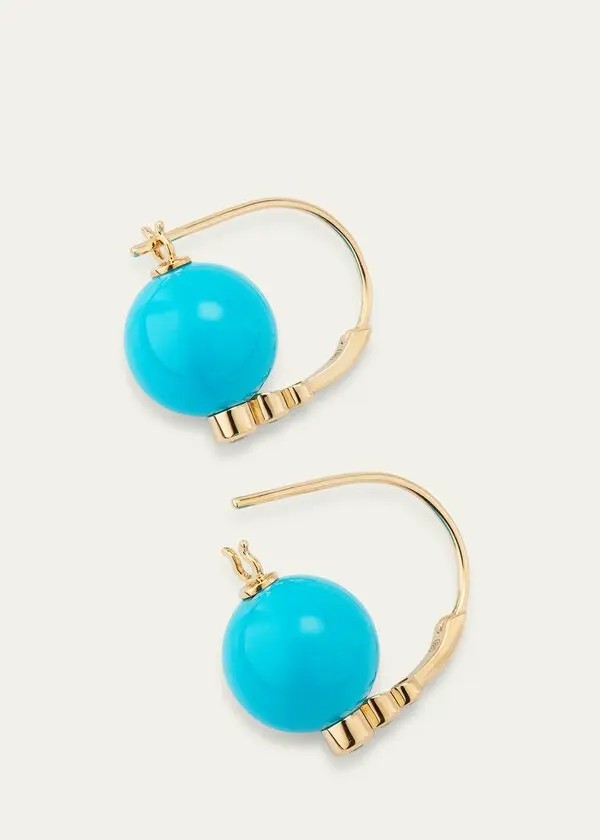 SYDNEY EVAN Graduated Bezel Bead Earrings On Turquoise - One-color