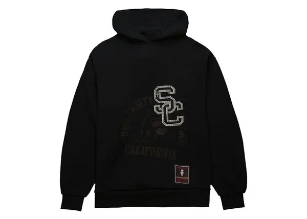 TRAVIS SCOTT X Mitchell & Ness Usc Trojans Overlap Pullover Hoodie - Black