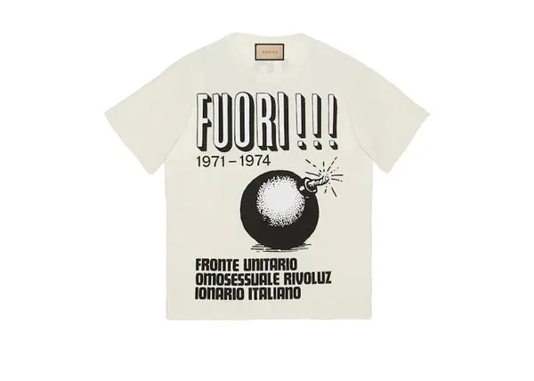 Gucci Cotton Jersey With Fuori!!! Print T-shirt - White
