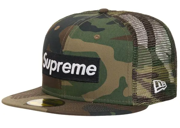 Supreme Box Logo Mesh Back New Era Cap Ss24 - Camo
