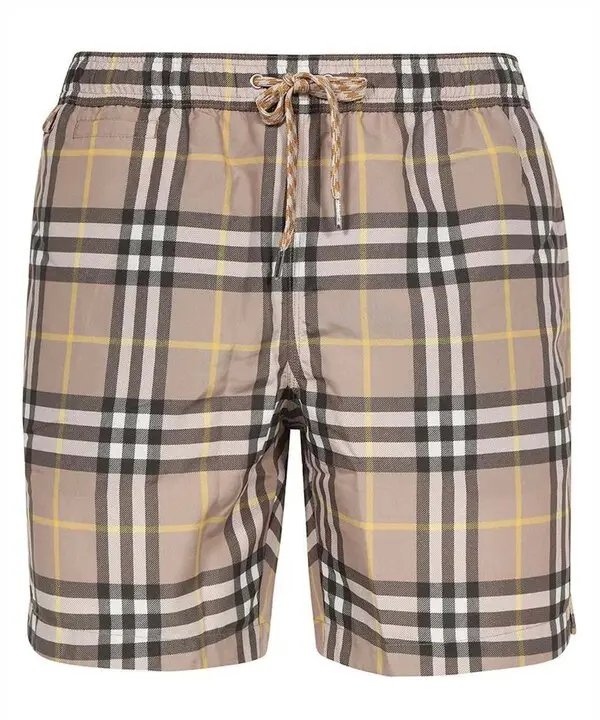 Burberry Checked Swim Shorts - Beige/yellow