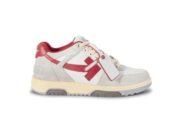 Off-White Out Of Office Low-top Sneakers - Light Grey/red/white