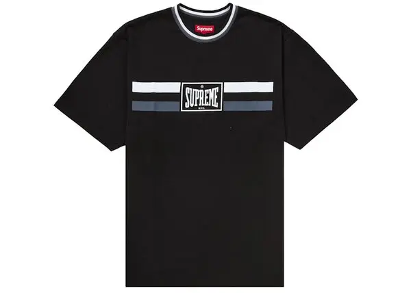 Supreme Warm Up Stripe Short Sleeve Top - Black