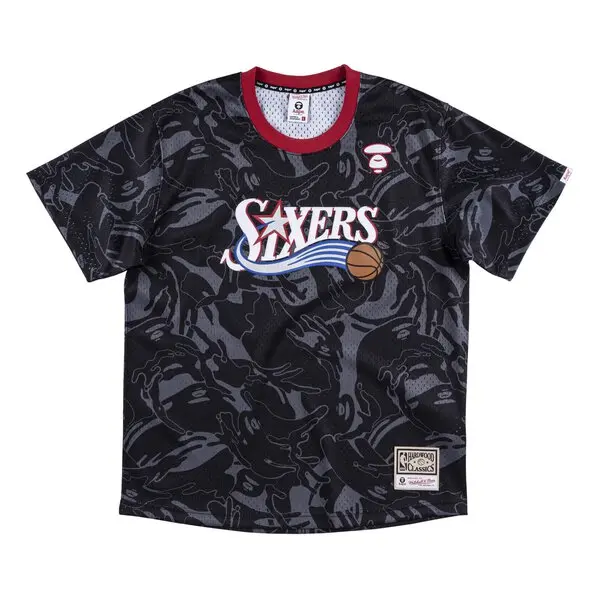 BAPE Aape X Mitchell & Ness Philadelphia 76ers Bp Jersey - Black