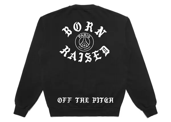 BORN X RAISED X Psg Off The Pitch Crewneck Sweatshirt - Black