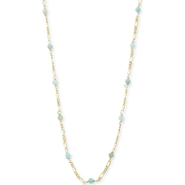 Argento Vivo Amazonite Figaro Chain Necklace - Gold