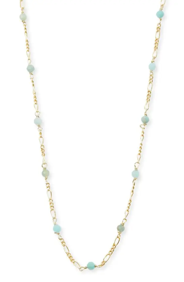 Argento Vivo Amazonite Figaro Chain Necklace