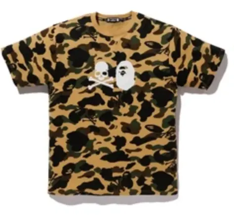 A BATHING APE Vs Mastermind Camo Tee Shirt - Yellow