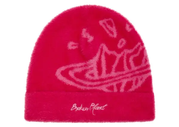 BROKEN PLANET Fuzzy Beanie - Fuchsia Pink
