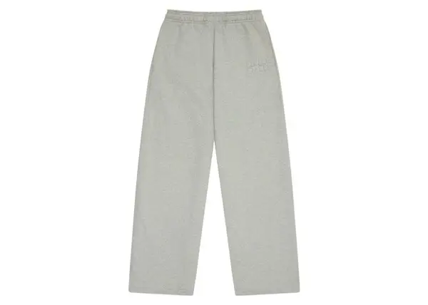 BROKEN PLANET Basics Wide Leg Sweatpants - Heather Grey