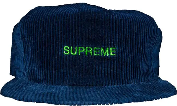 Supreme Corduroy Five-panel Cap - Navy Blue