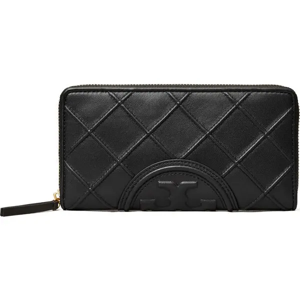 Tory Burch Fleming Soft Leather Continental Wallet - Black