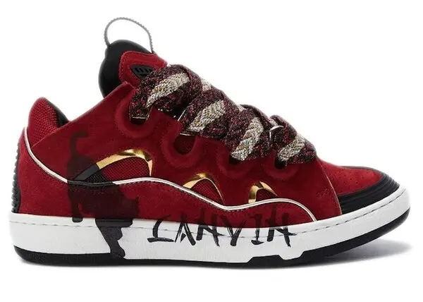 LANVIN Curb Sneakers - Red/gold