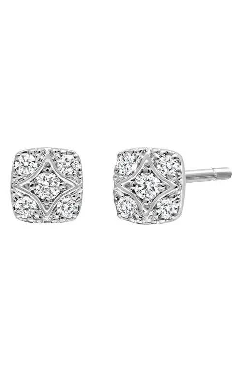 Bony Levy Mika Diamond Square Studs Earrings - 18k White Gold