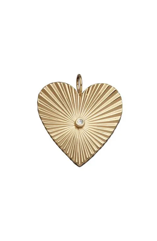 Jennifer Zeuner Jewelry Sheldon Heart Charm - 14k Yellow Gold Plated Silver